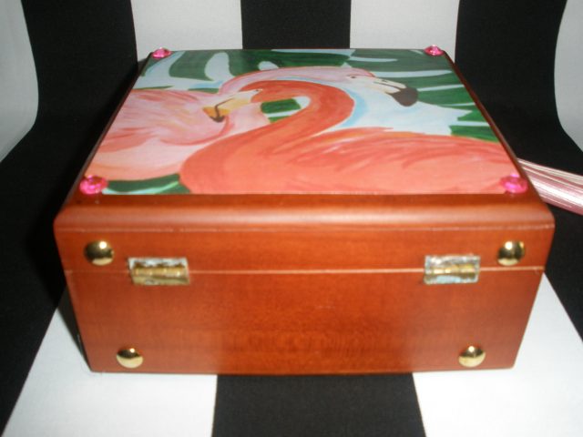 SOLD 1261 Pink Flamingo Cigar Box Purse - humadorablesbysusan.com
