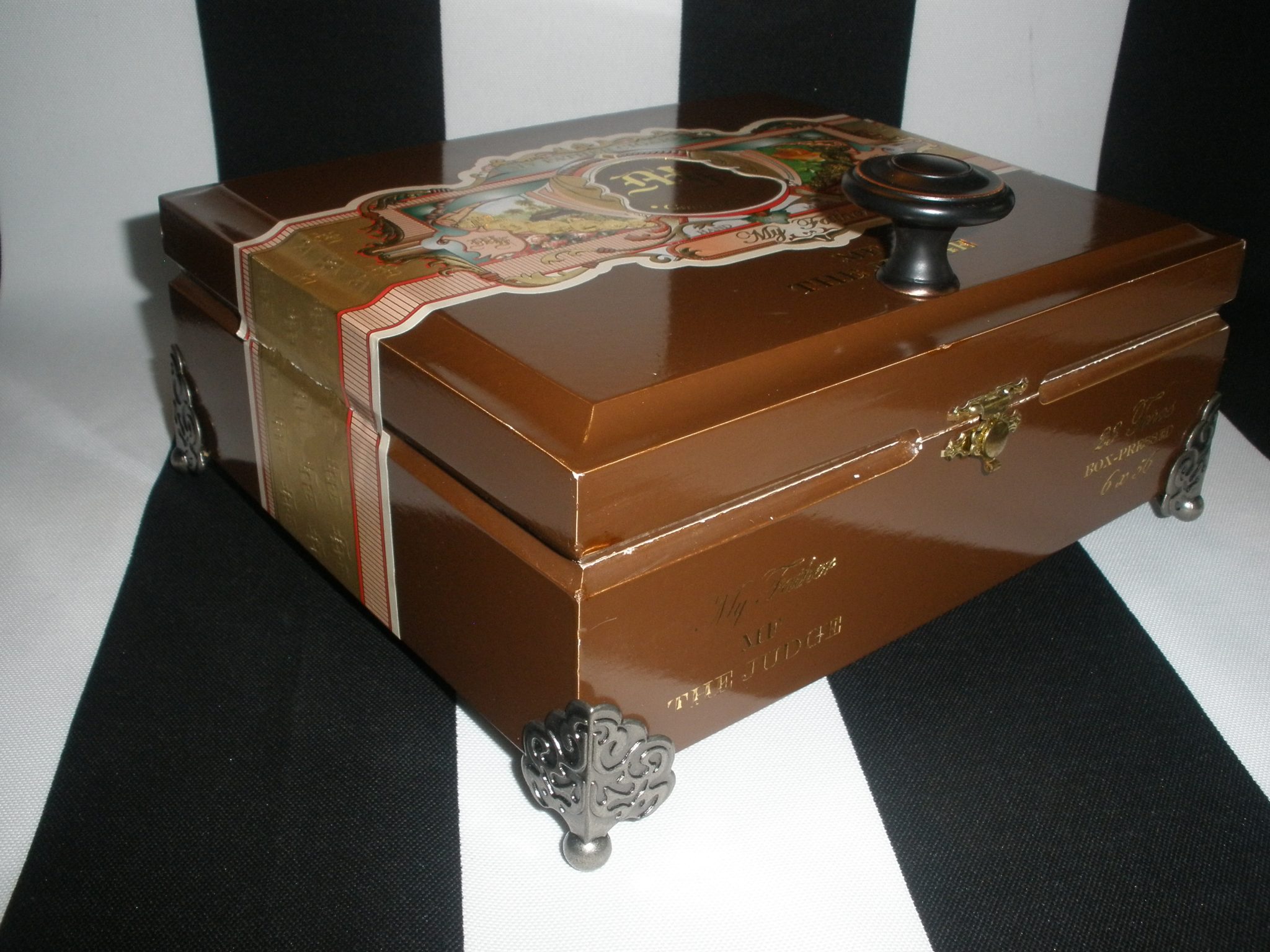 SOLD 1154 HUGE Payback Black Wooden Cigar **Man Box ...