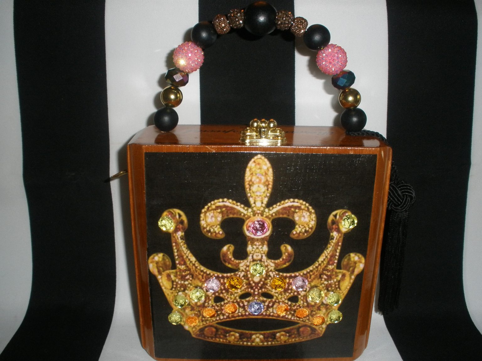 SOLD Colorful Golden Crown Cigar Box Purse - humadorablesbysusan.com