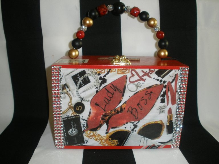 SOLD 1583 Red Lady Boss Cigar Box Purse - humadorablesbysusan.com