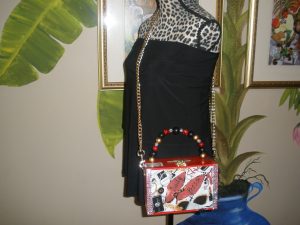 SOLD 1583 Red Lady Boss Cigar Box Purse - humadorablesbysusan.com